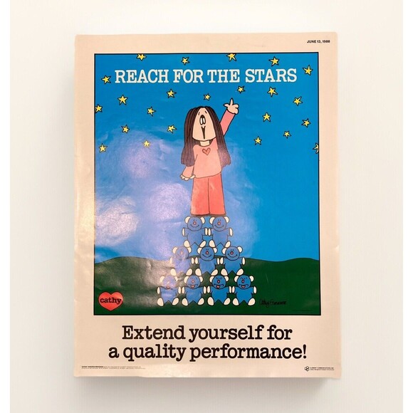 Art | Vtg Cathy Comic Strip Extend Yourself Office Motivational Poster ...
